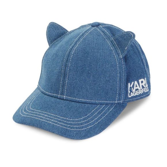 Karl Lagerfeld | Accessories | Karl Lagerfeld Denim Cat Ear Baseball ...
